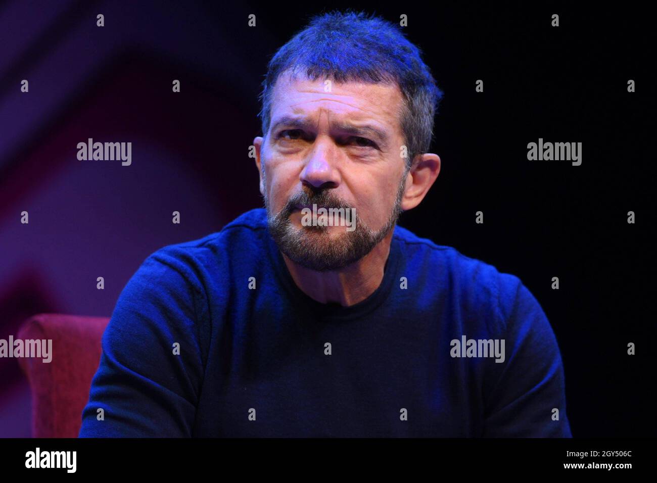 Madrid, Spain. 07th Oct, 2021. Actors Antonio Banderas and Manuel ...