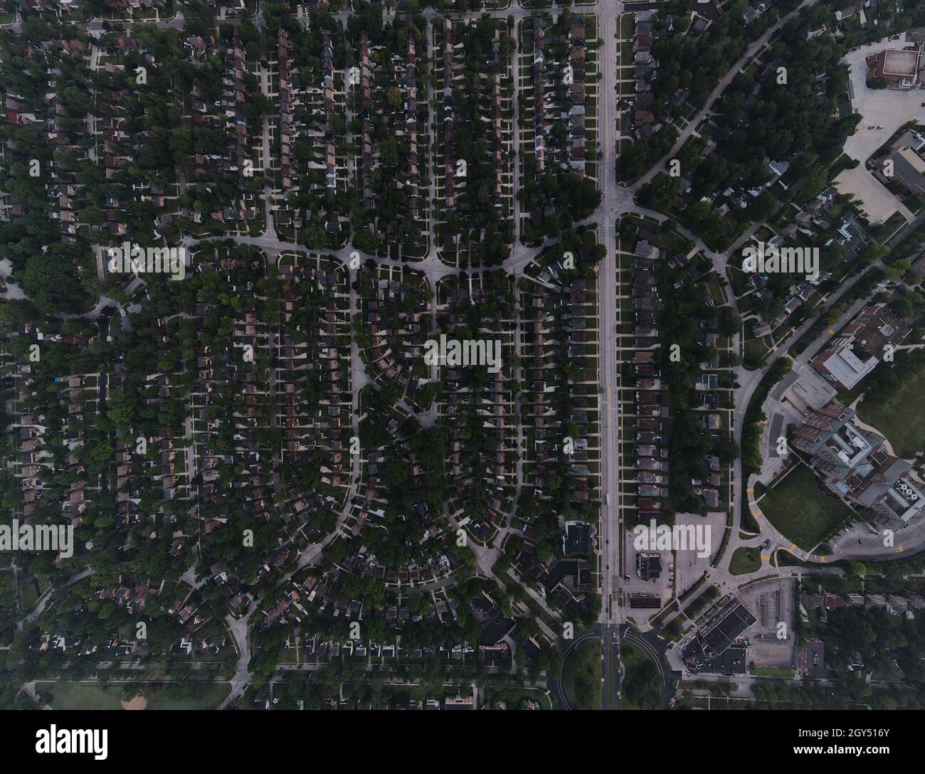 Aerial view of the houses in a subdivision Stock Photo - Alamy