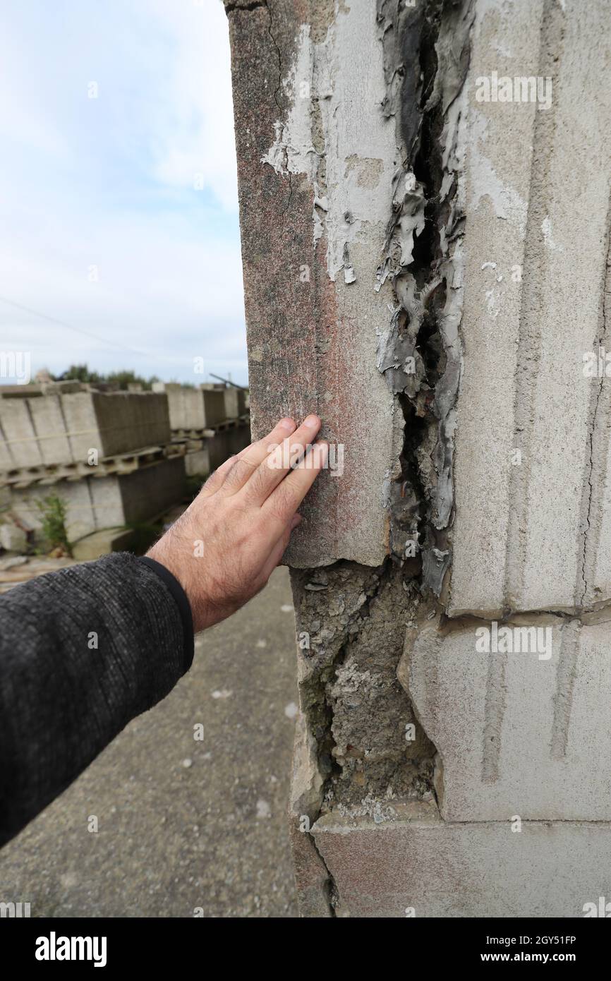 The structural damage is seen in the mica-affected home of Michael ...