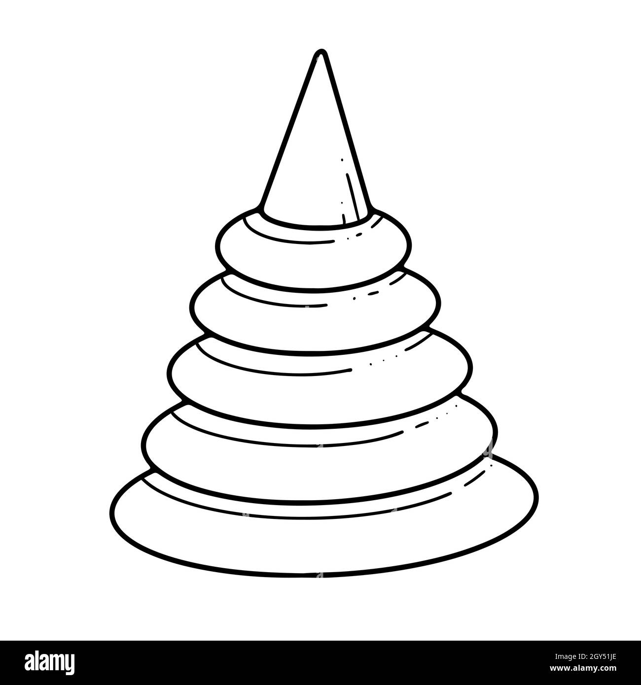Doodle toy cute pyramid vector illustration on white background Stock ...