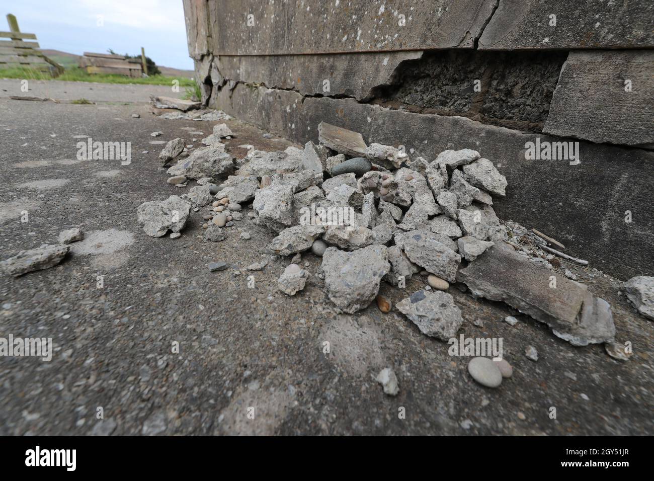 The structural damage is seen in the mica-affected home of Michael ...
