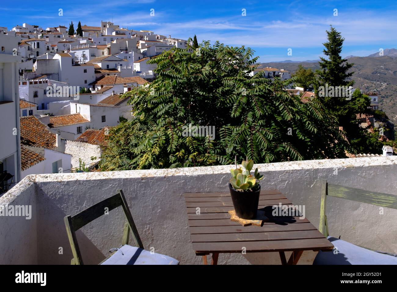 The white village of Comares, Axarquia, Malaga, Andalucía, Costa del ...