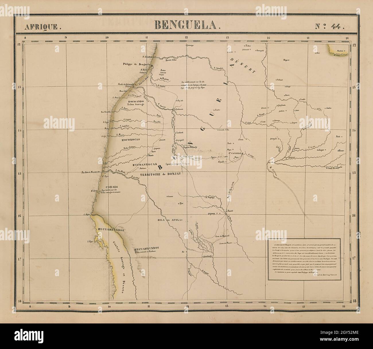 Afrique. Benguela #44. Southern Angola & Northern Namibia. VANDERMAELEN ...