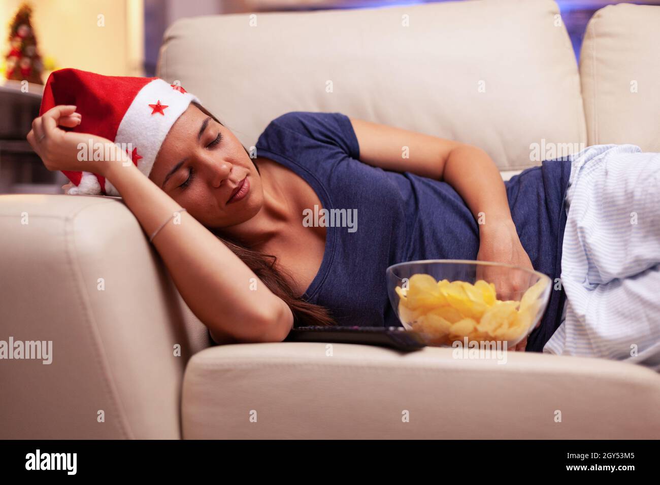 Exhausted woman and christmas hi-res stock photography and images - Alamy