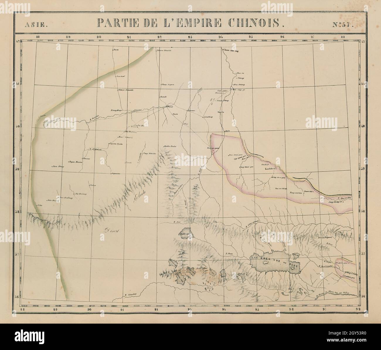 Asie. Empire Chinois #57 Qinghai Gansu Xinjiang China. VANDERMAELEN ...