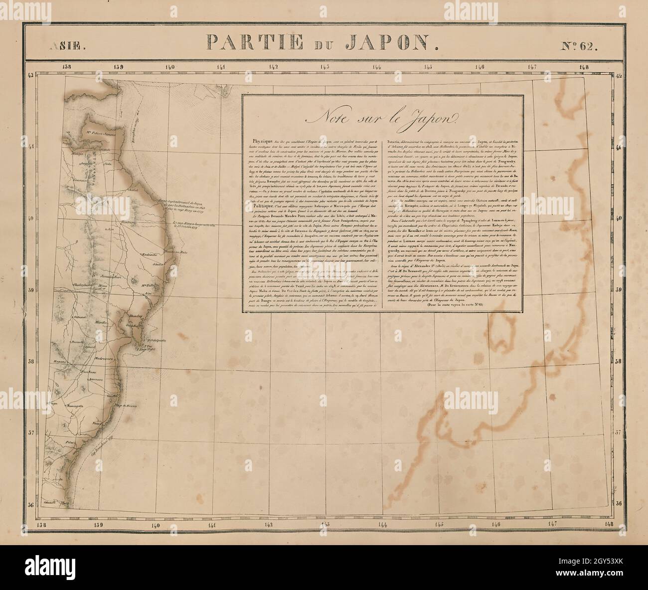 Asie. Partie du Japon #62 Japan. East-central Honshu coast VANDERMAELEN ...