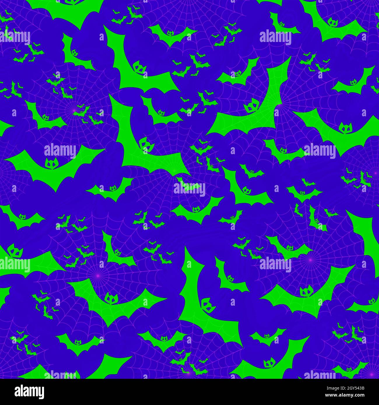 Blue pattern of green bats / beautiful wallpaper or desktop Stock Photo ...