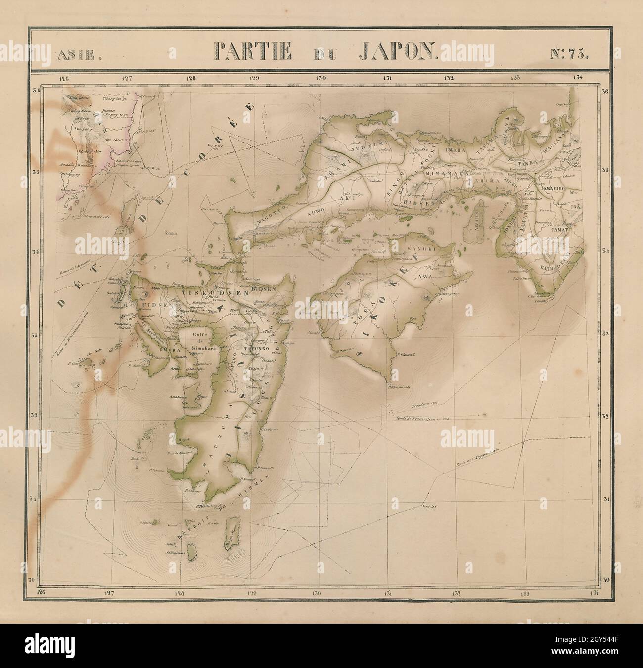 Shikoku map hi-res stock photography and images - Alamy