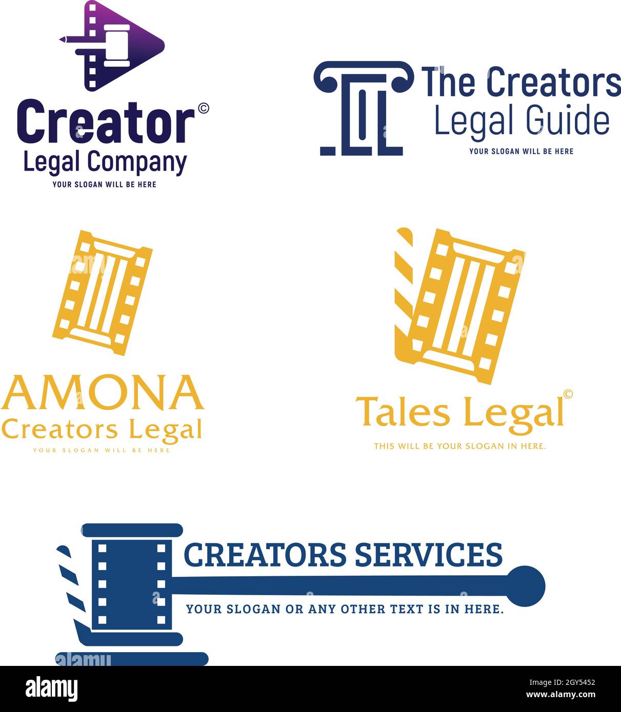 Set of film stirp logo design Stock Vector Image & Art - Alamy