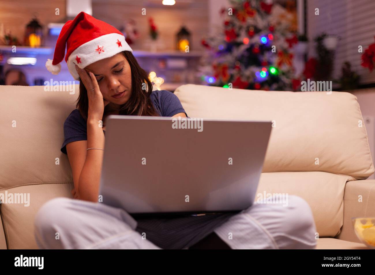 Exhausted woman and christmas hi-res stock photography and images - Alamy