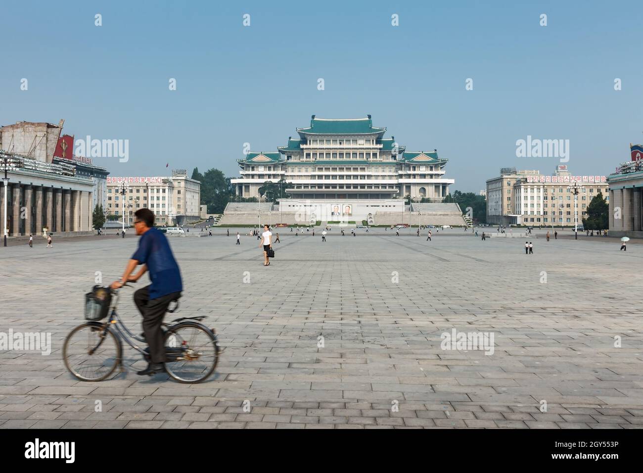 Pyongyang, North Korea - July 29, 2014: Kim Il Sung Square and Grand ...