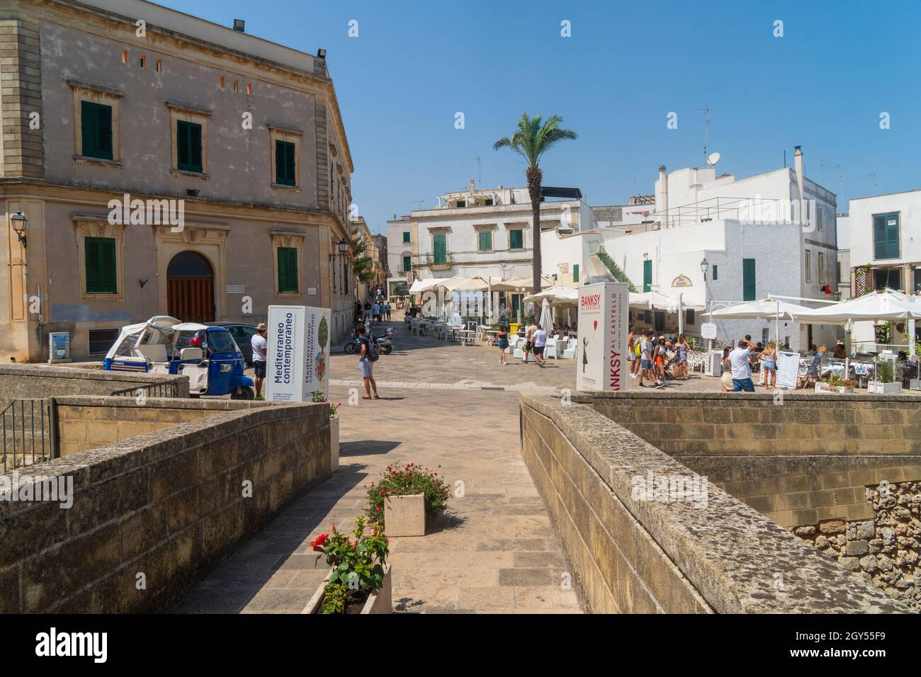 Otranto, Apulia, Italy - August, 17, 2021: view of the main entrance to ...