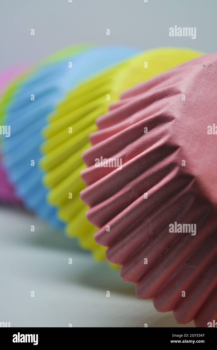 Rainbow cup cake cases Stock Photo - Alamy