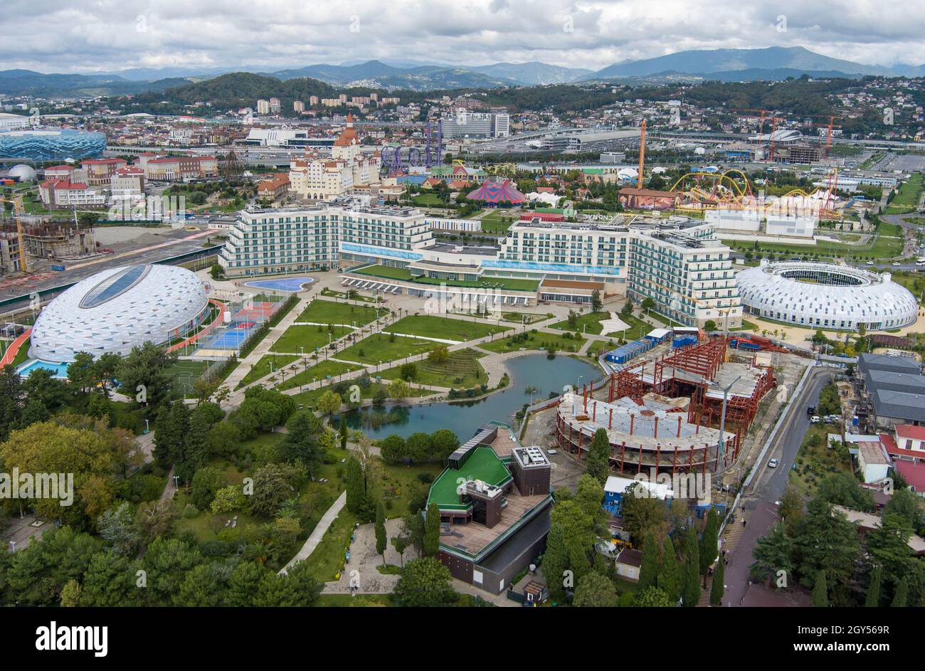 SIRIUS FEDERAL TERRITORY, RUSSIA - OCTOBER 5, 2021: An aerial view of ...