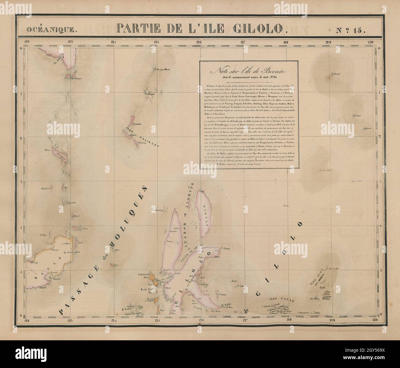 Océanique. Partie de l'Ile Gilolo #15. Halmahera & Manado. VANDERMAELEN ...