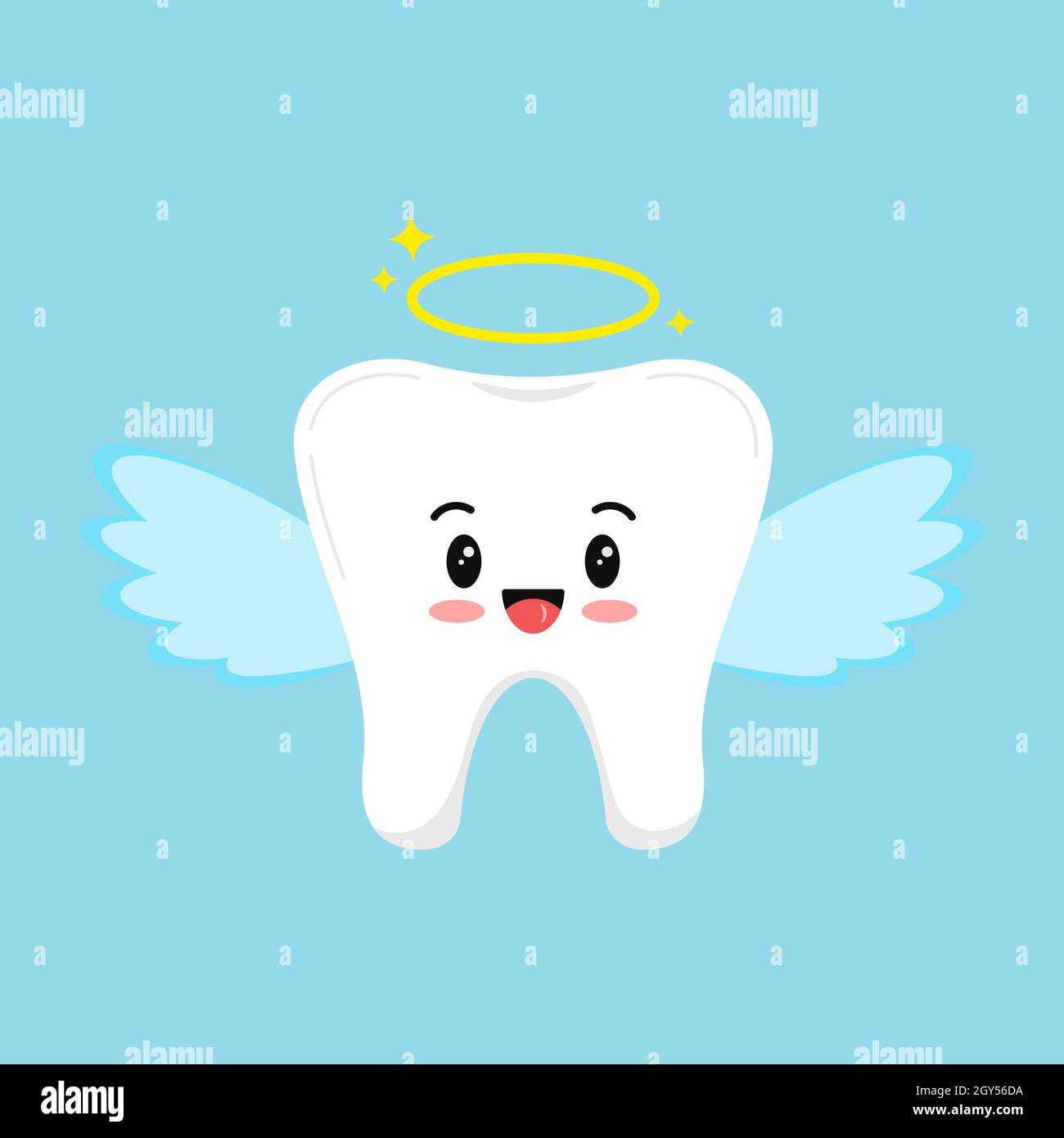 Christmas tooth angel isolated on blue background Stock Vector Image ...