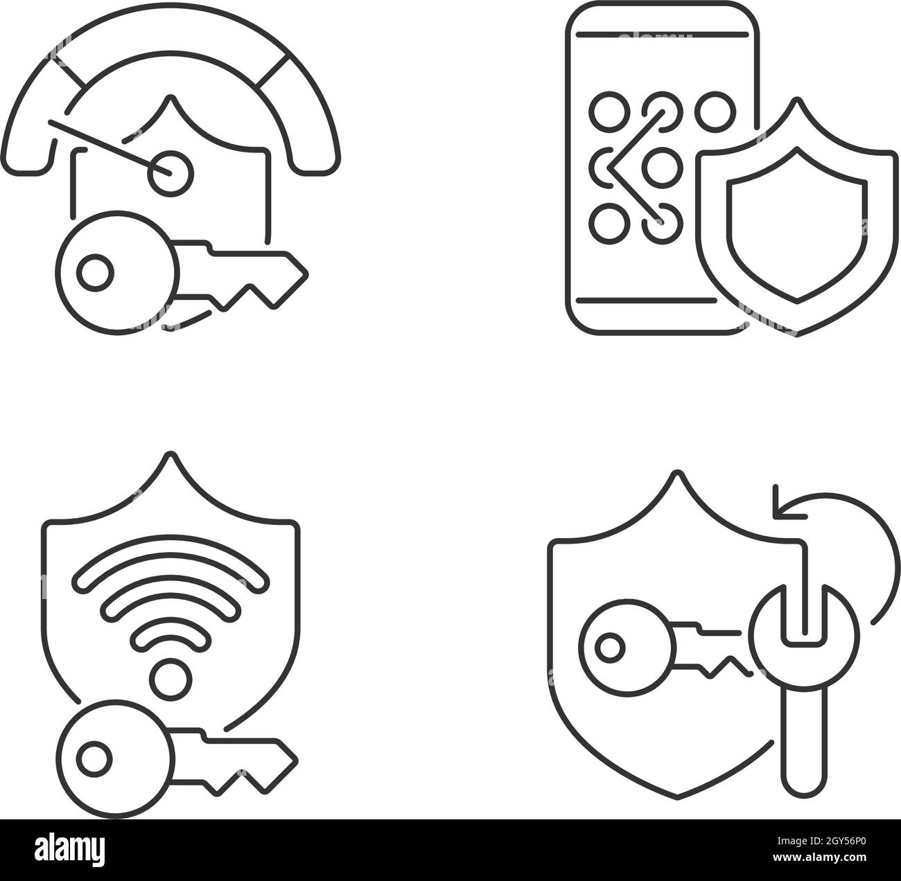 System password linear icons set Stock Vector Image & Art - Alamy