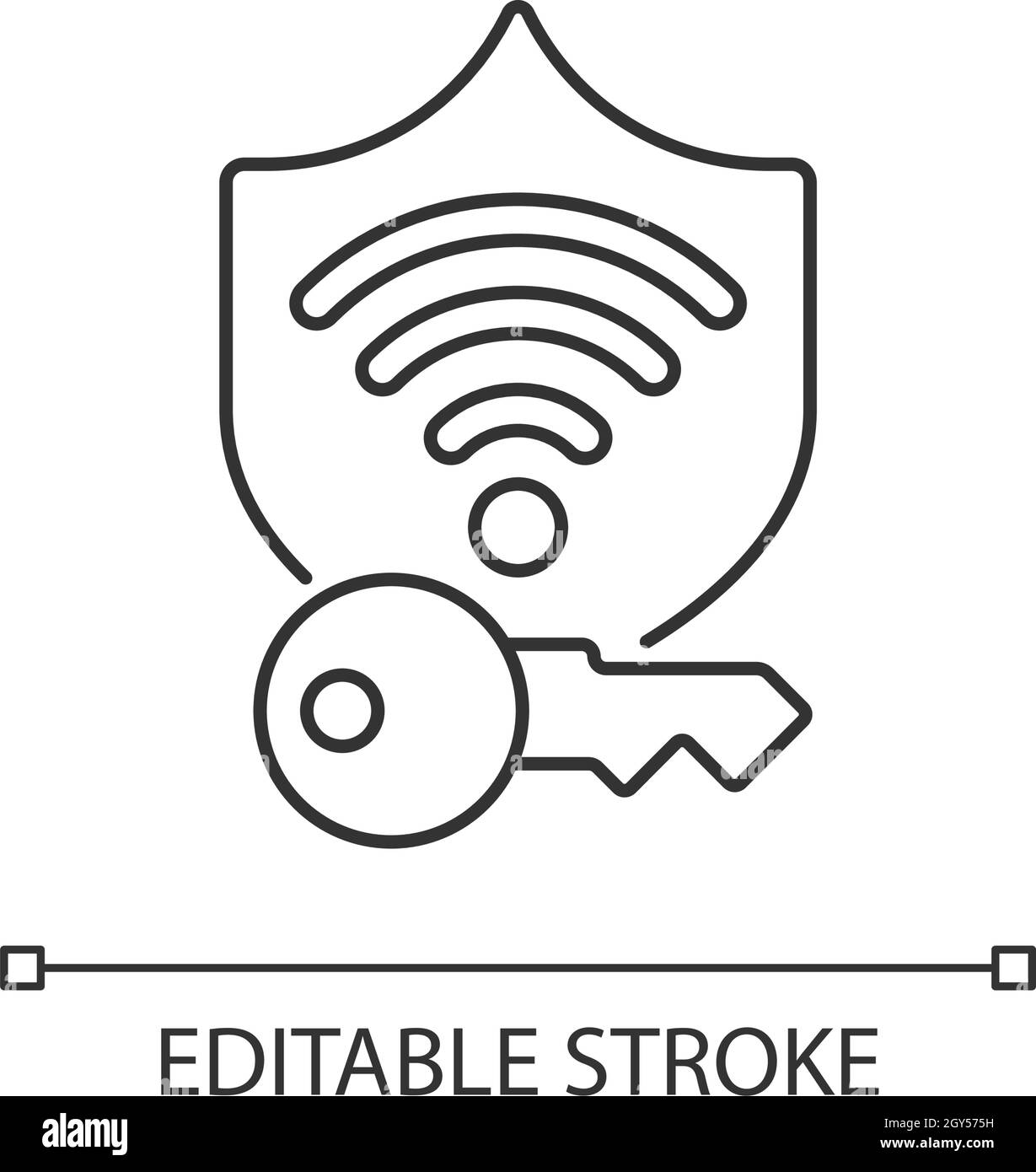 Protected Wifi Password Linear Icon Stock Vector Image And Art Alamy