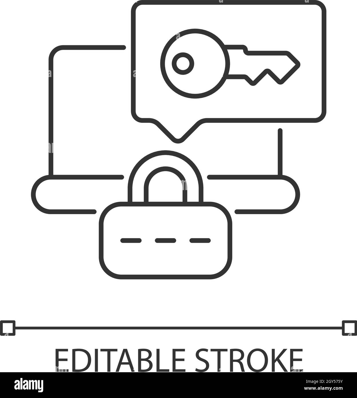 Laptop password requirement linear icon Stock Vector Image & Art - Alamy