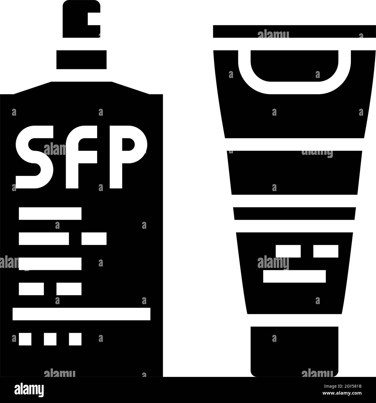 sunscreen protective face and body oil spf-30 glyph icon vector ...