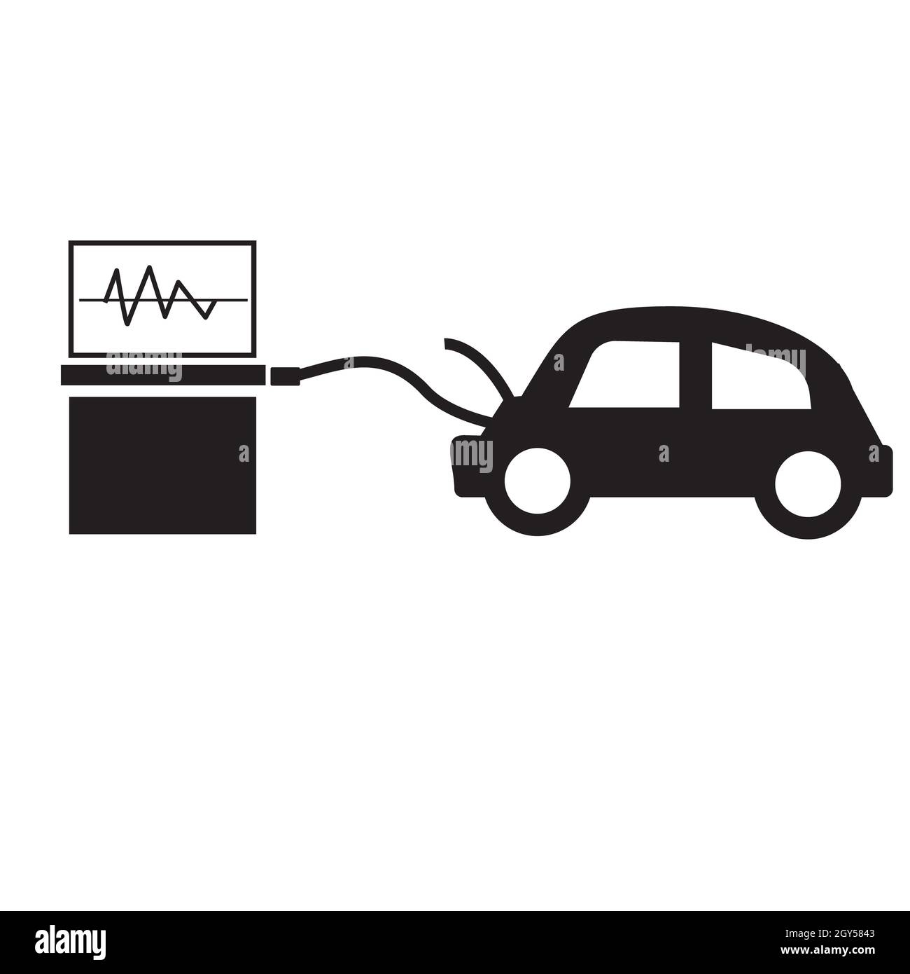 Car diagnostics icon on white background. computer diagnostic machine ...