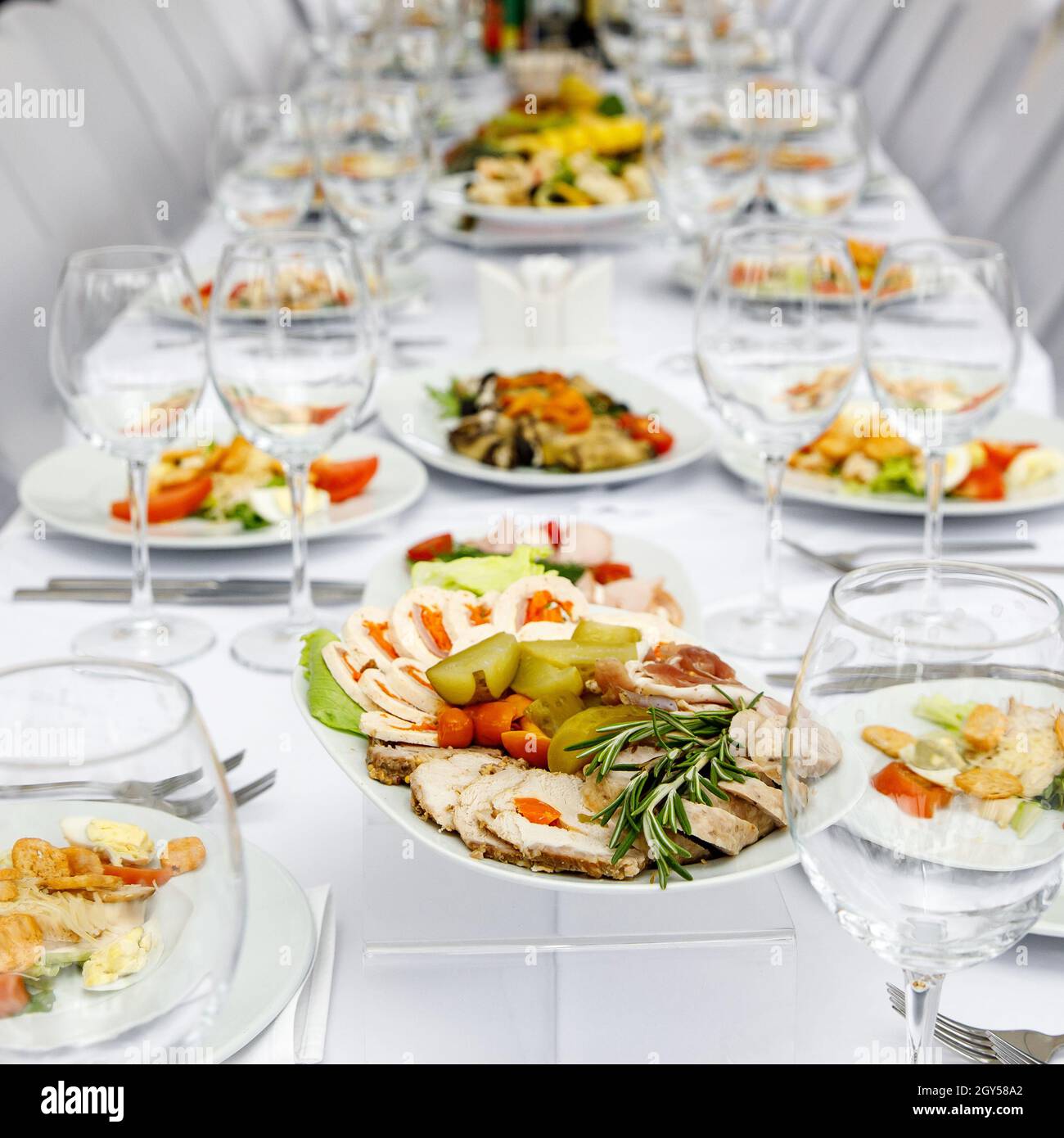 Ready meals before the banquet start Stock Photo - Alamy