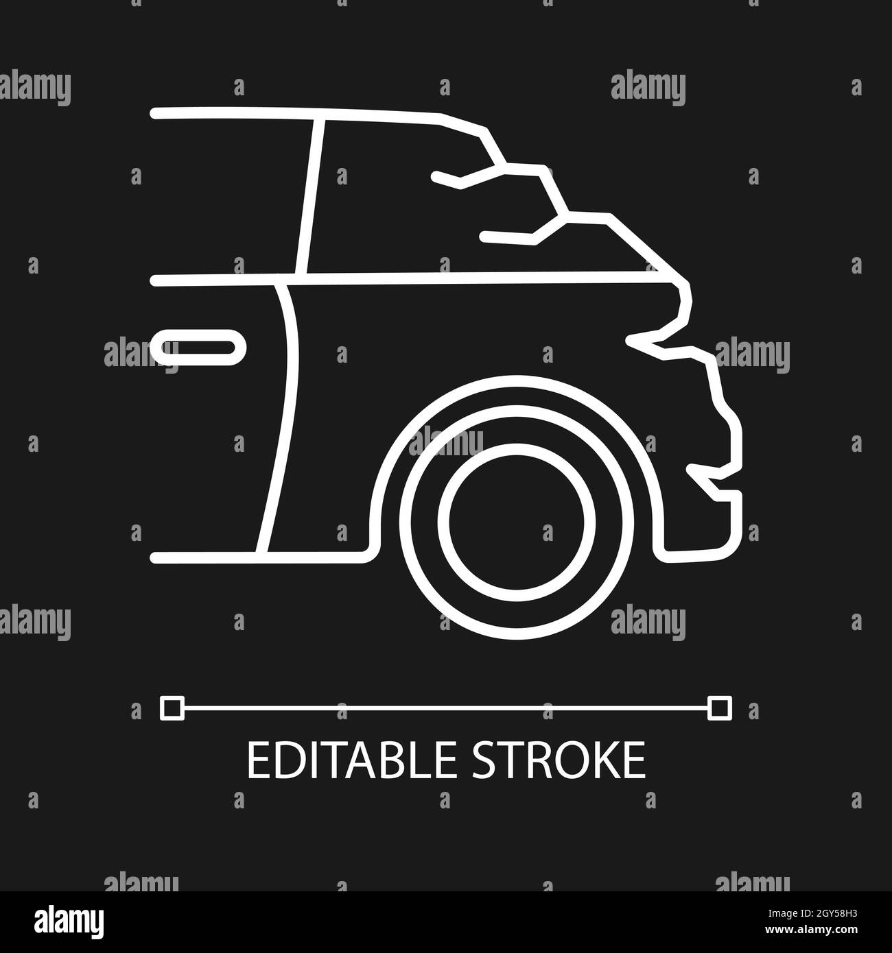 Broken boot white linear icon for dark theme Stock Vector Image & Art ...