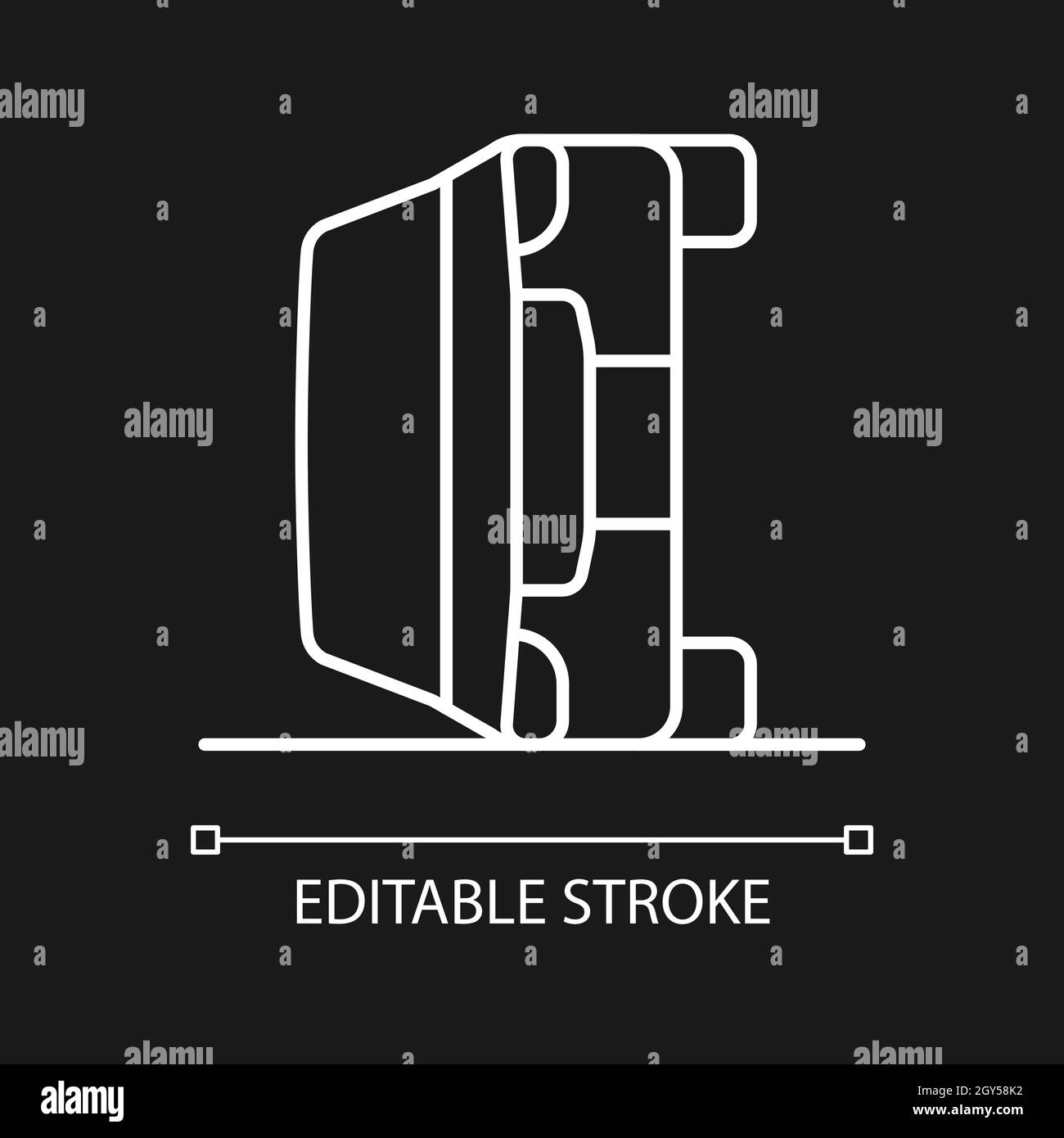 Vehicle rollover white linear icon for dark theme Stock Vector Image ...