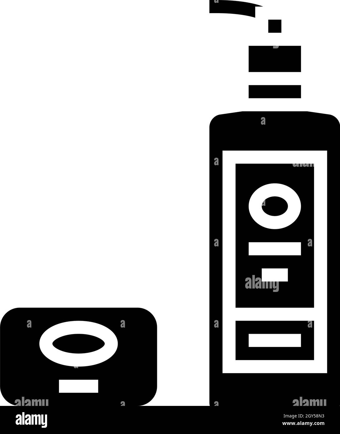 soap and hand cleanser packaging glyph icon vector illustration Stock ...