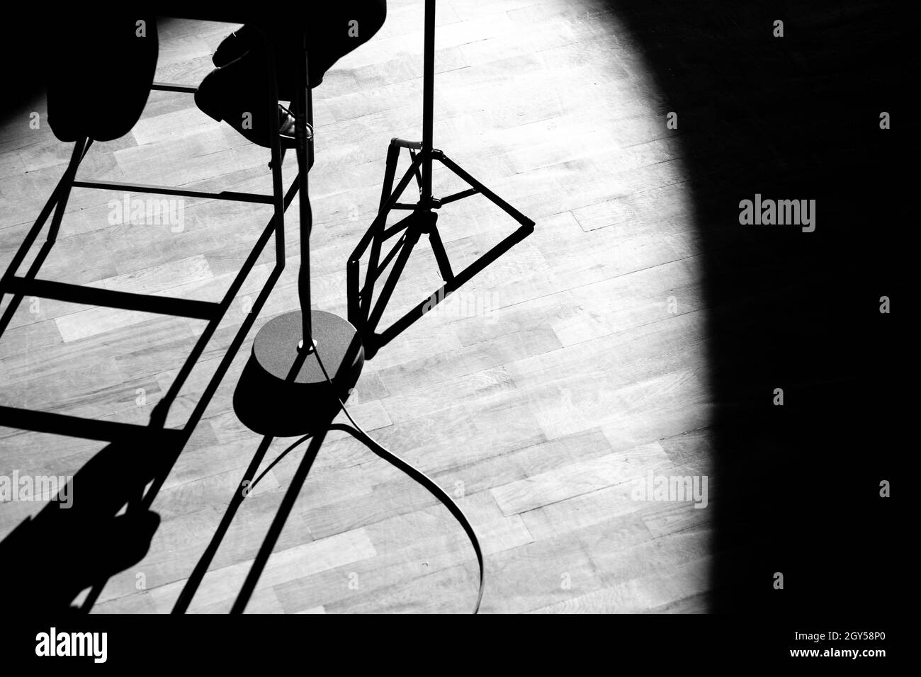 Portrait of man sitting on chair Black and White Stock Photos & Images ...