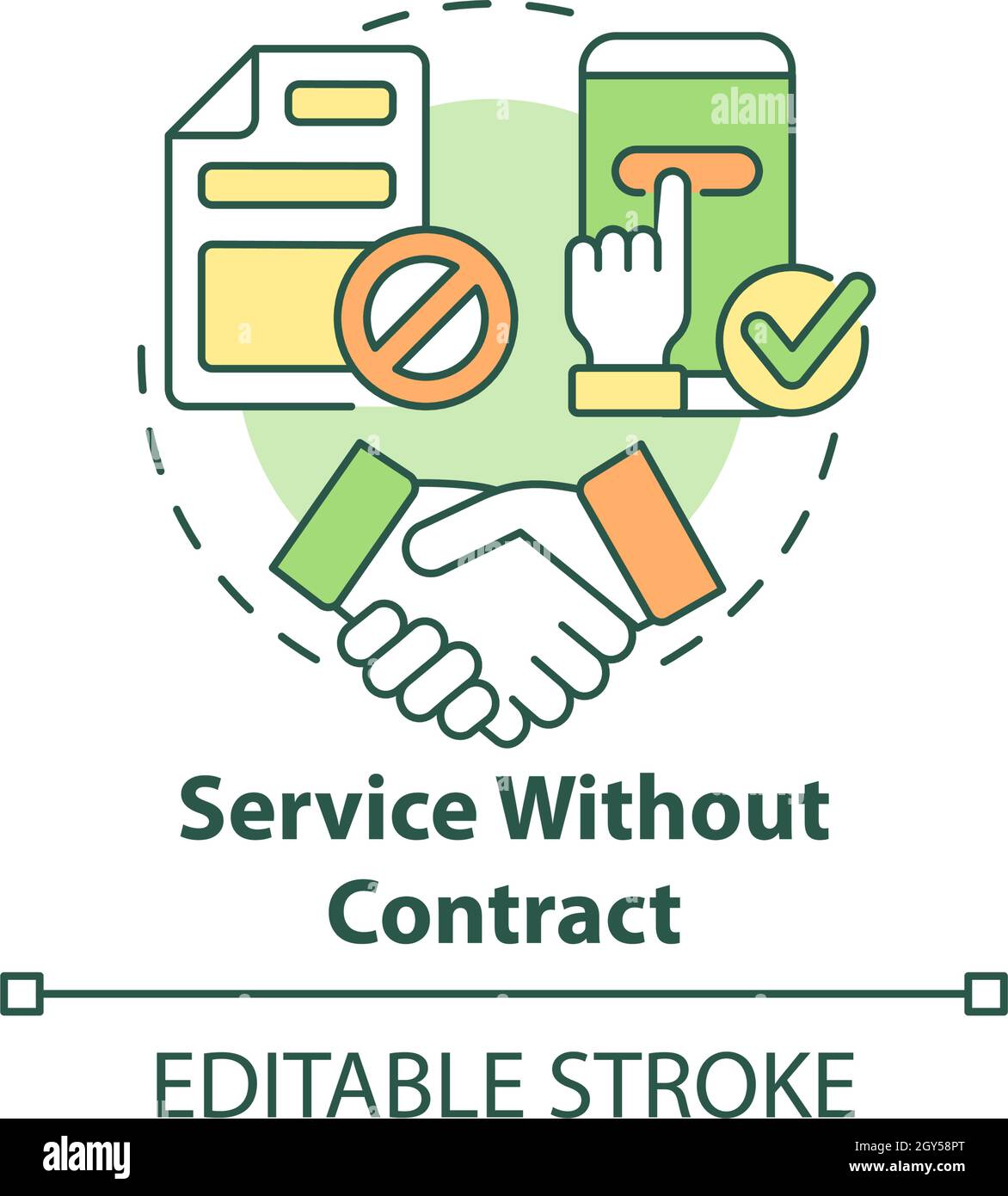 Service without contract concept icon Stock Vector Image & Art - Alamy