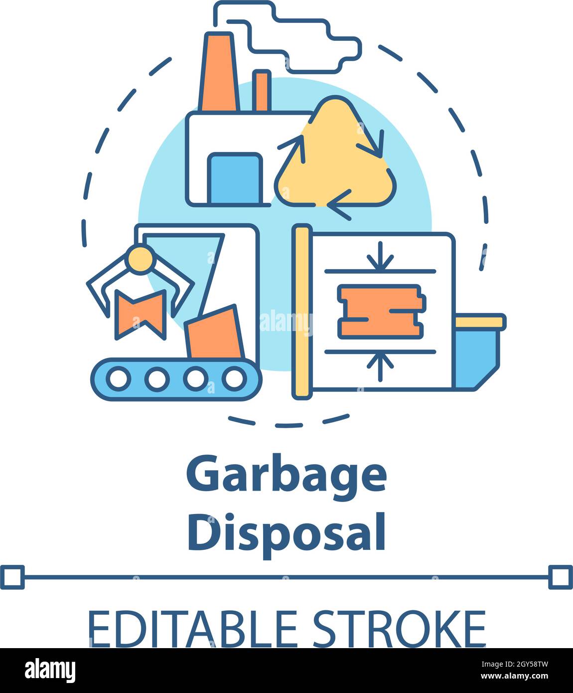 Garbage disposal concept icon Stock Vector Image & Art - Alamy
