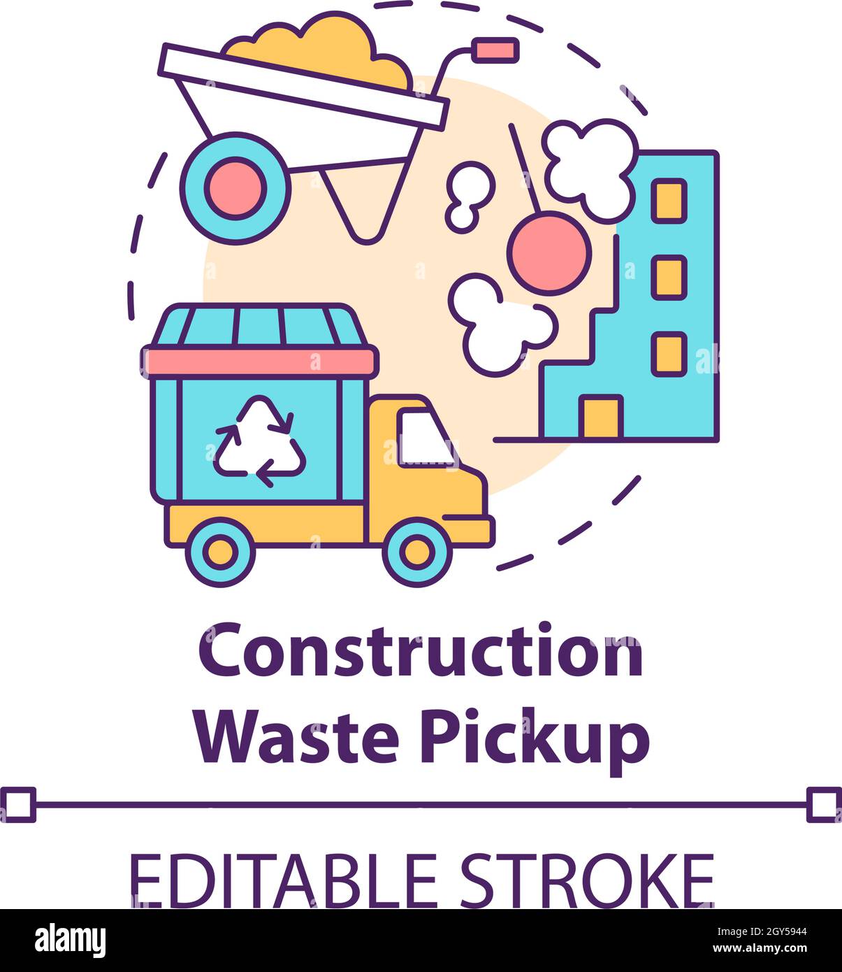 Construction waste pickup concept icon Stock Vector Image & Art - Alamy