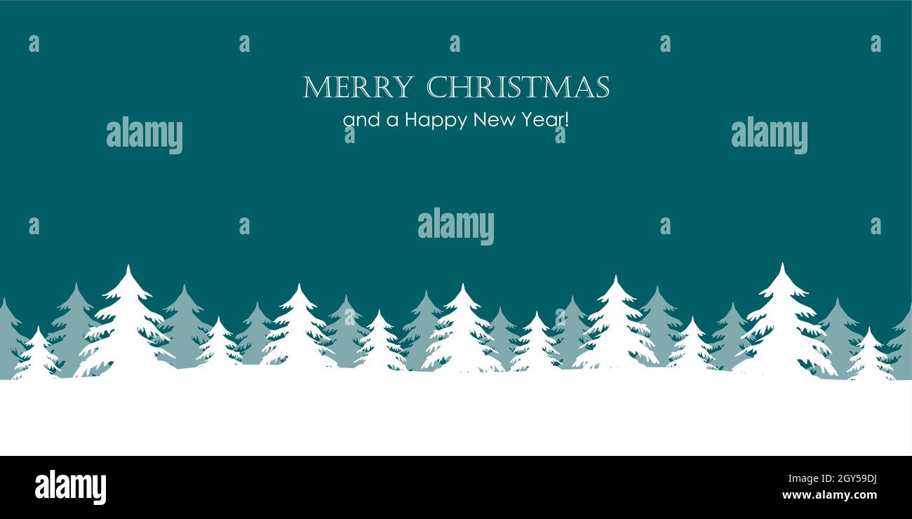 Green fir forest snow Stock Vector Images - Alamy