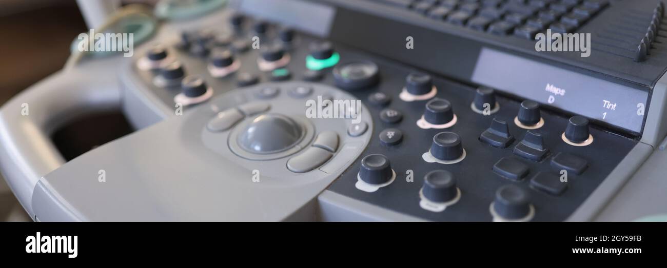 Ultrasound machine for diagnosing diseases is in clinic closeup Stock ...