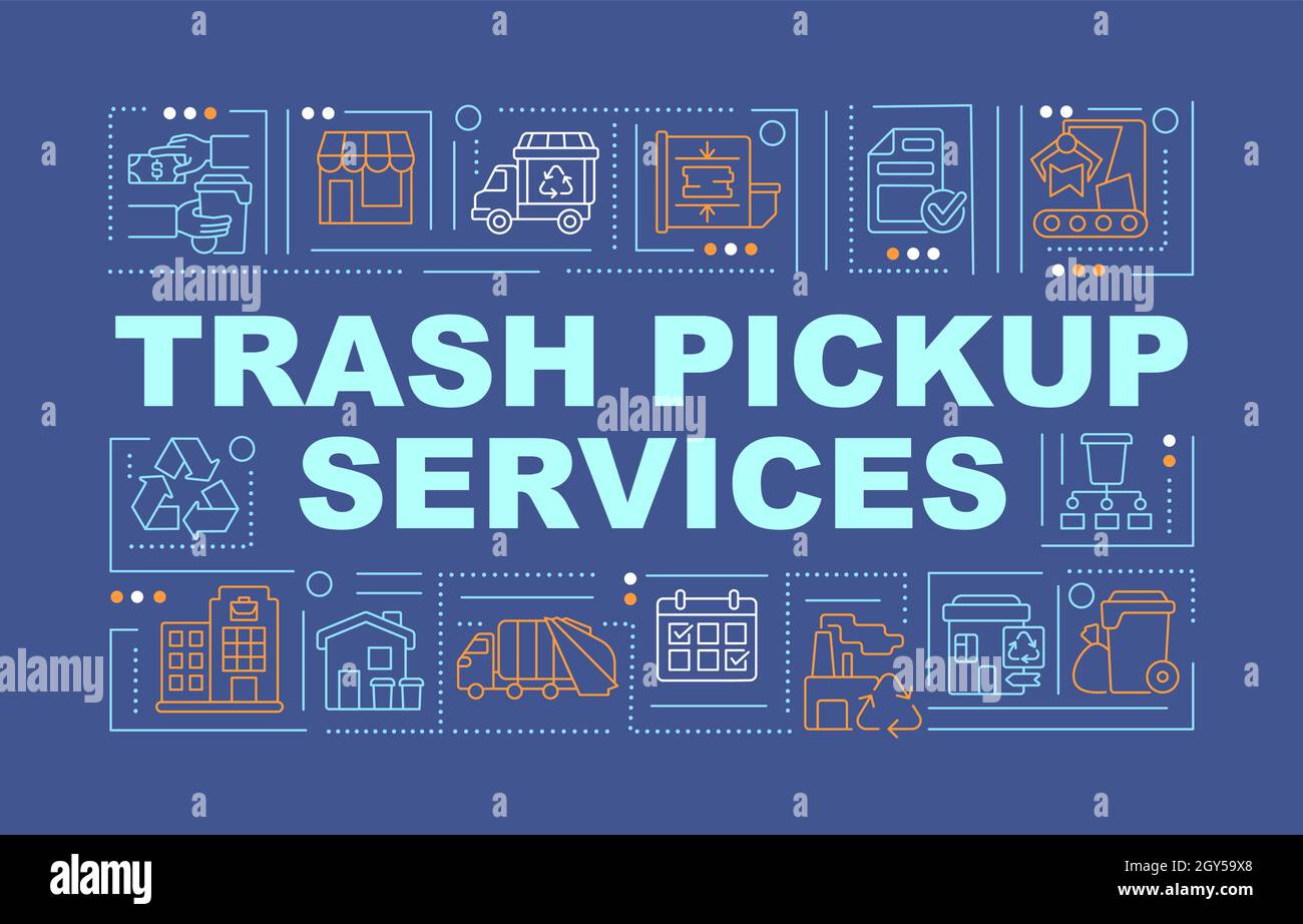 Trash pickup and transfer service word concepts banner Stock Vector ...
