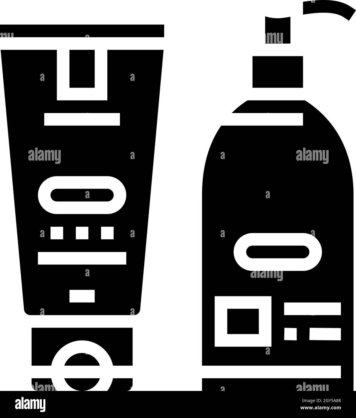 hand cream and lotion packaging glyph icon vector illustration Stock ...