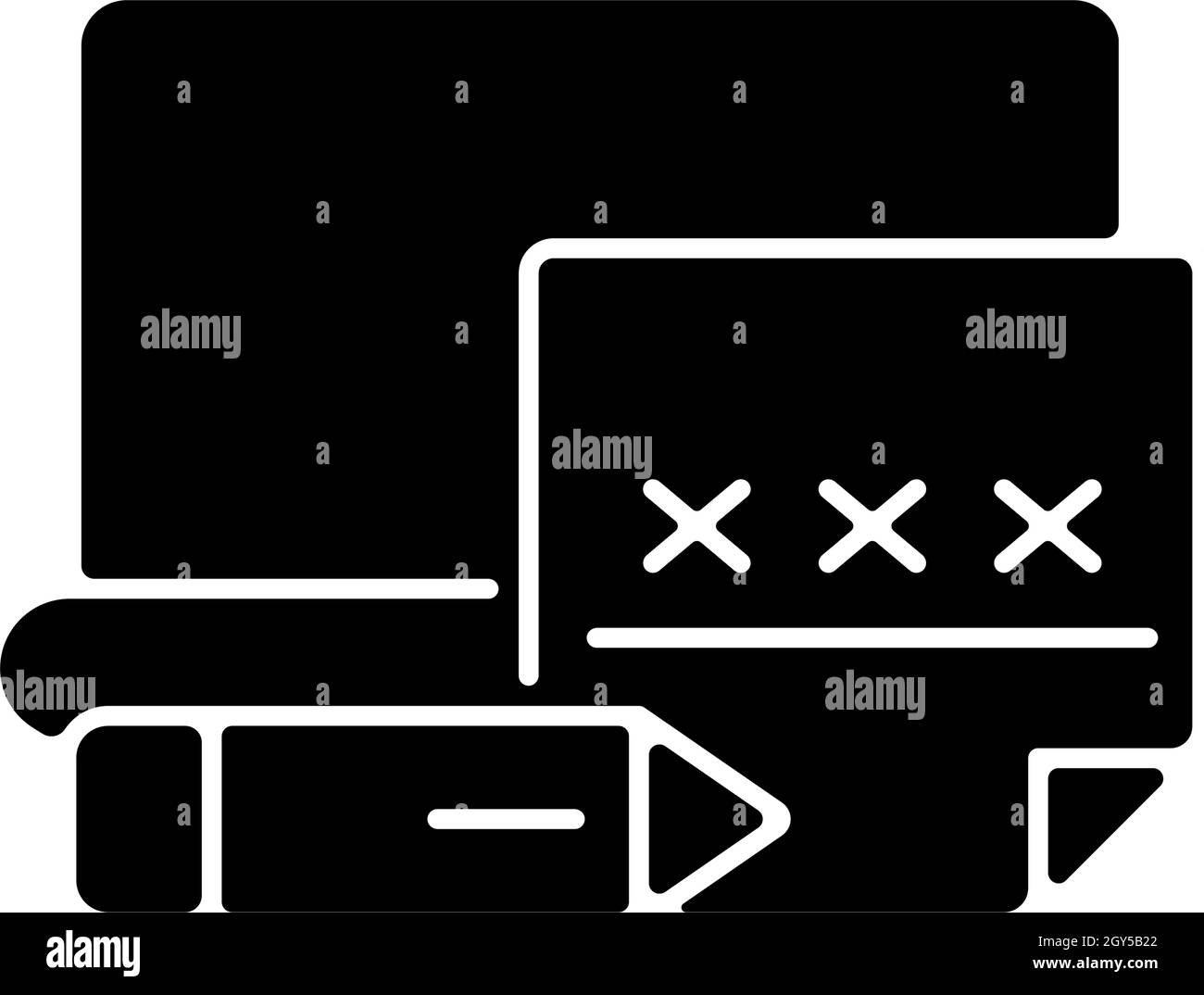 Using post it to remember password black glyph icon Stock Vector Image ...