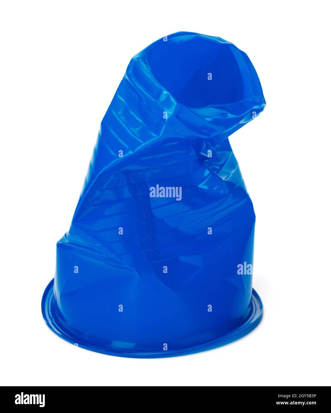 Crumpled plastic cup isolated on white background Stock Photo - Alamy