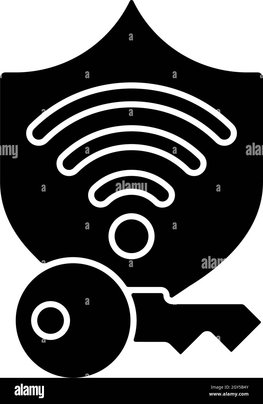 Protected Wifi Password Black Glyph Icon Stock Vector Image And Art Alamy