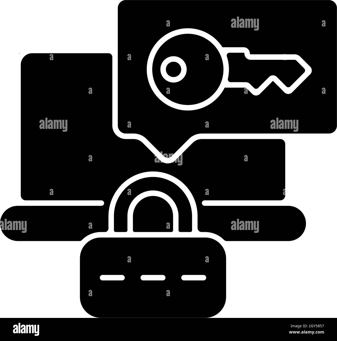 Laptop password requirement black glyph icon Stock Vector Image & Art ...