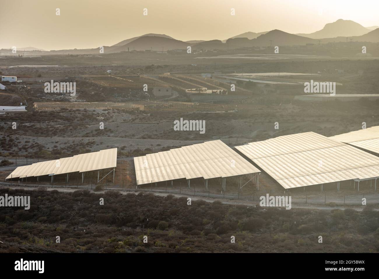 Aerial view of a solar power station Stock Photo - Alamy