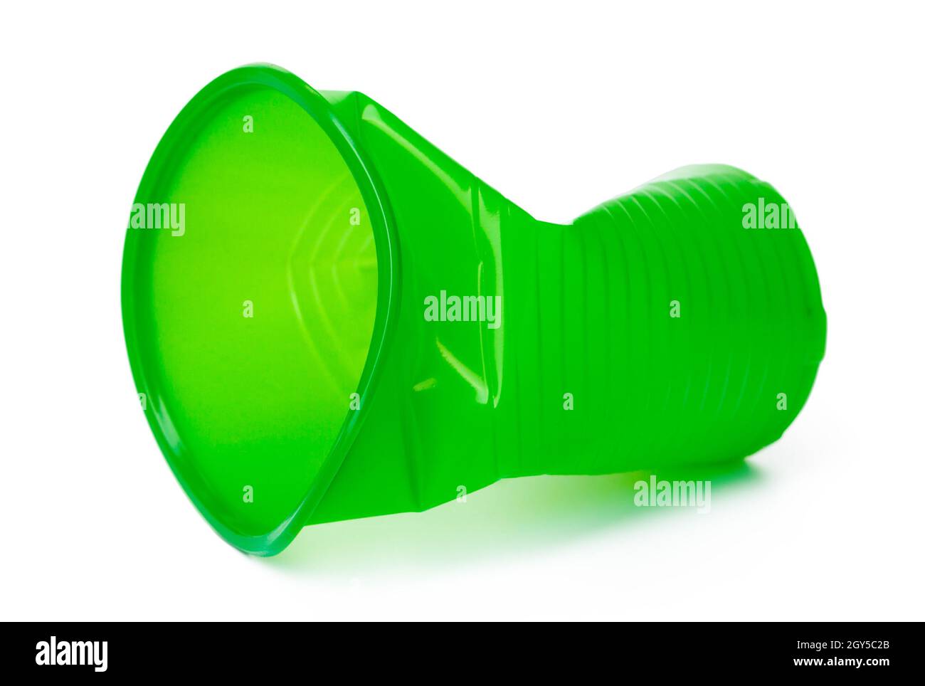 Recyclable crushed plastic cup isolated on white background Stock Photo ...