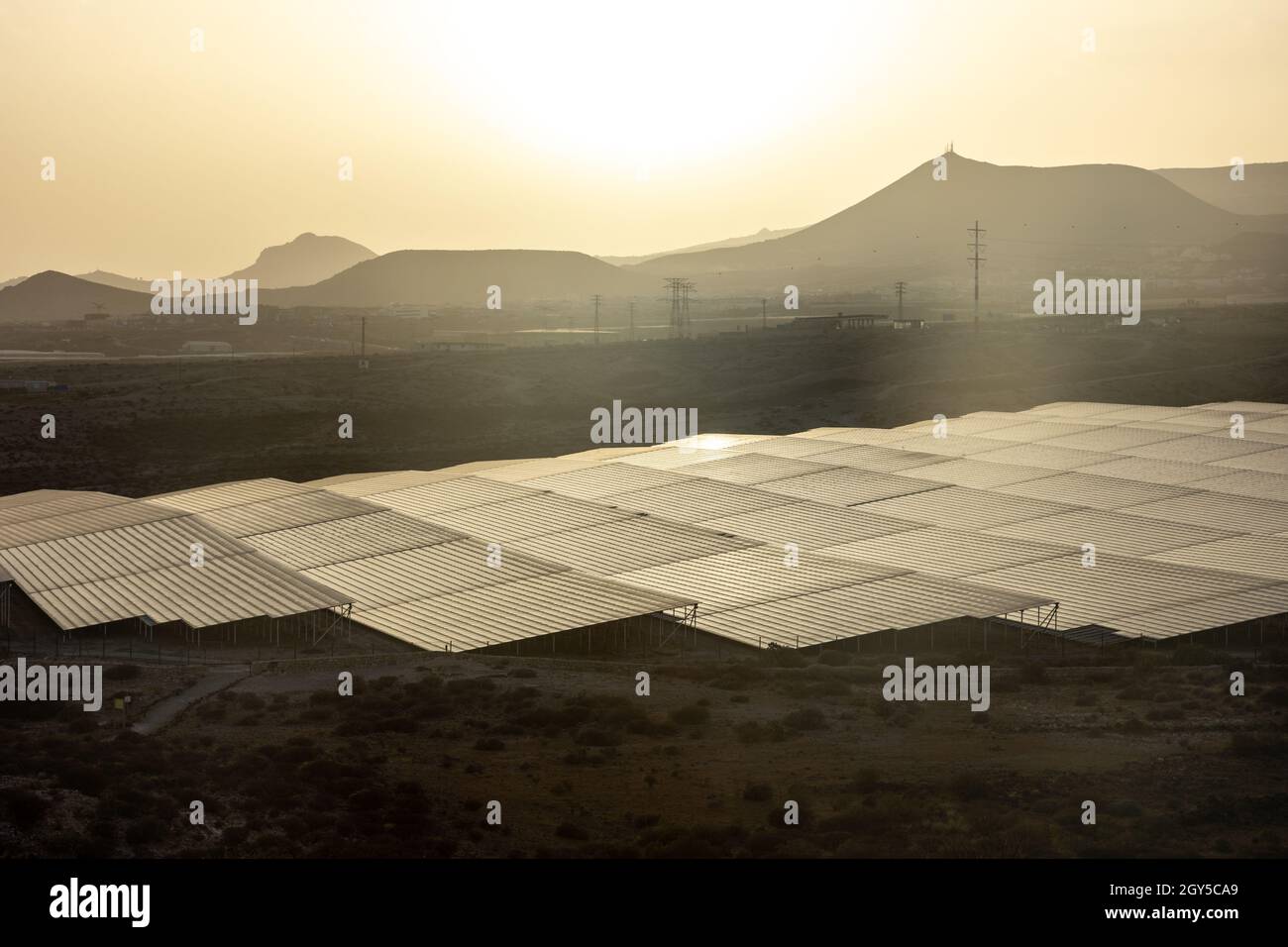 Aerial view of a solar power station Stock Photo - Alamy