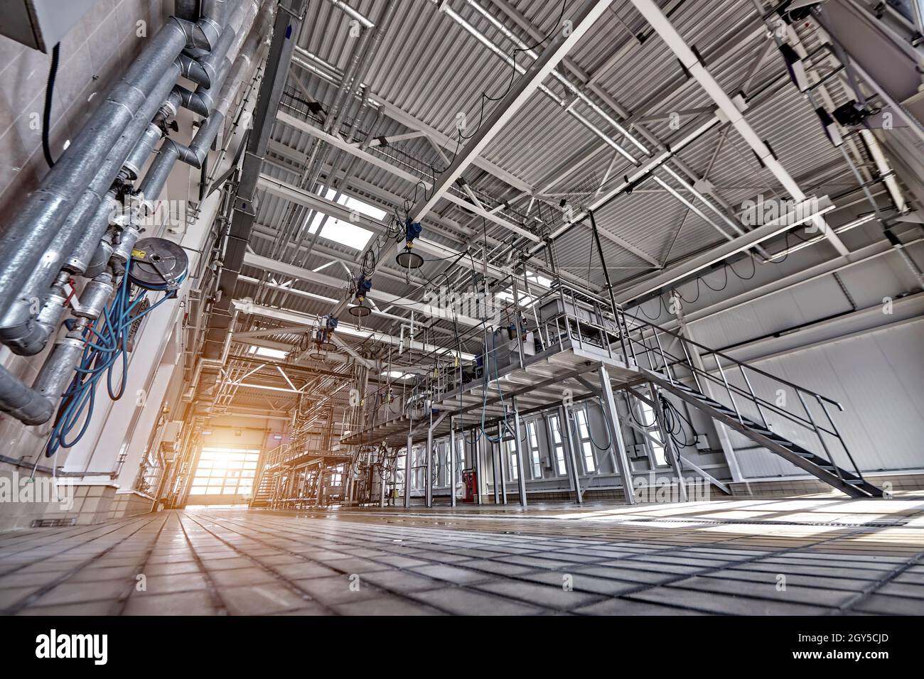 milk collection room at a milk processing plant Stock Photo - Alamy