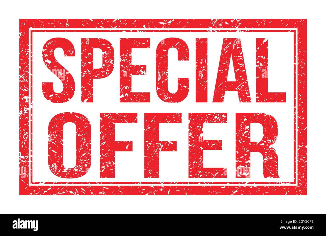 SPECIAL OFFER, words written on red rectangle stamp sign Stock Photo ...