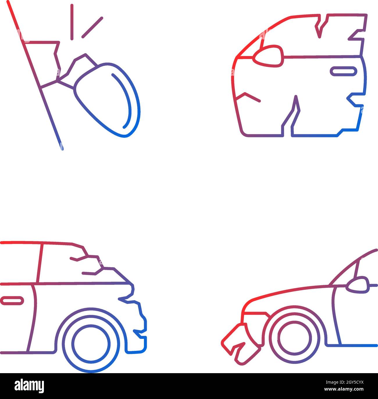 Accident car blue car body damage Stock Vector Images - Alamy