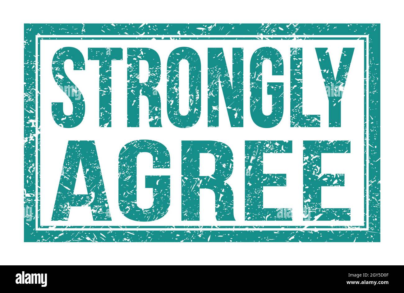 STRONGLY AGREE, words written on blue rectangle stamp sign Stock Photo ...
