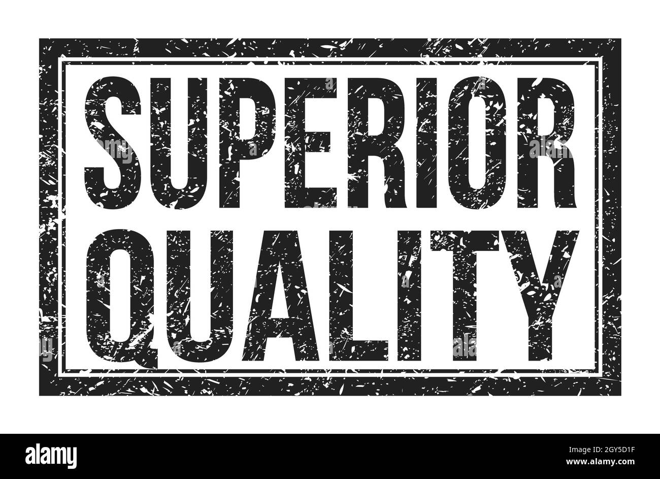 SUPERIOR QUALITY, words written on black rectangle stamp sign Stock ...