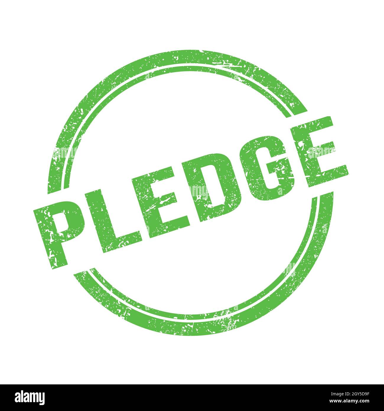 PLEDGE text written on green grungy vintage round stamp Stock Photo - Alamy